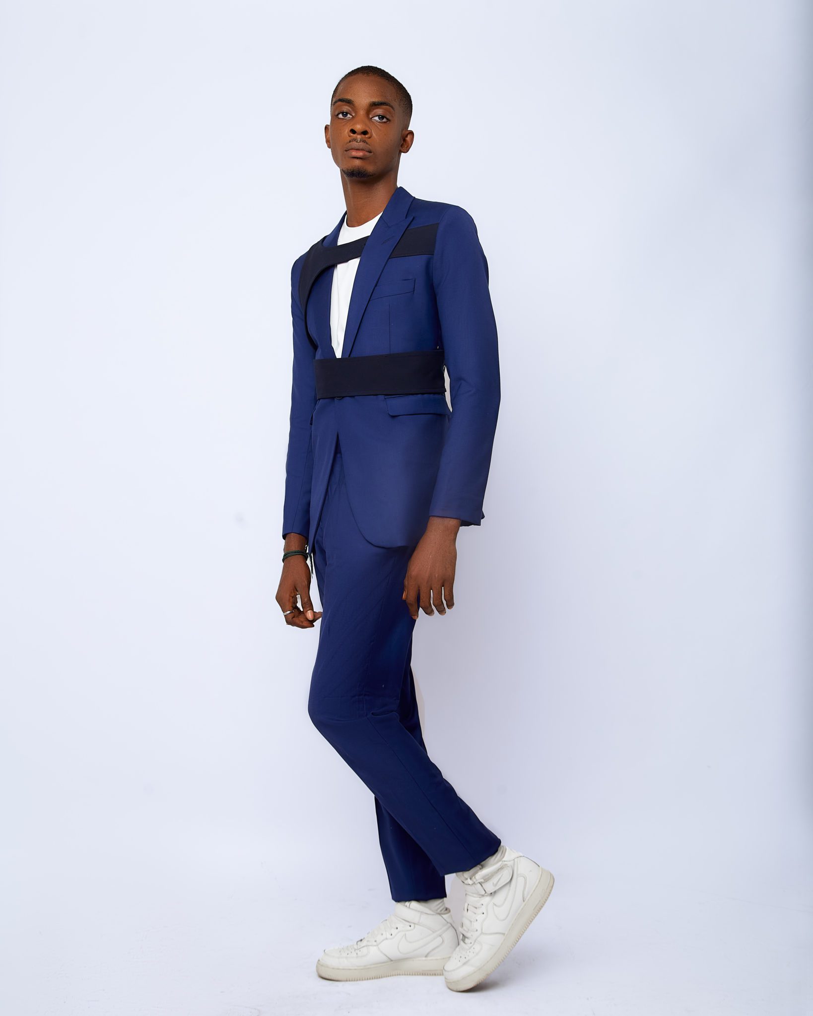 NAVY BLUE DETAILED TWO PIECE WOOL SUIT - Xfitdesigns